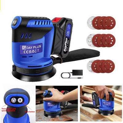 Cordless Random Orbital Sander, Hand Sander For Wall, Round Woodworking ...