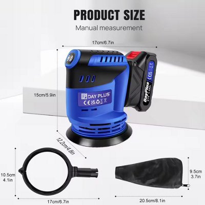 Cordless Random Orbital Sander, Hand Sander For Wall, Round Woodworking ...
