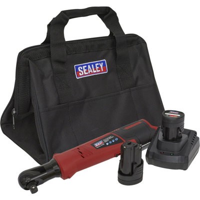 Cordless Ratchet Wrench & 2x Batteries - 12V Lithium Ion - 1/2" Square ...