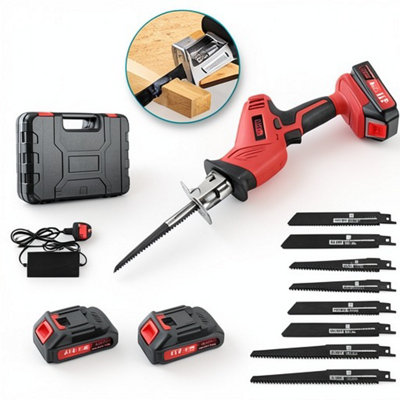Cordless reciprocating saw, 21V electric hand saw wood and metal cutter ...