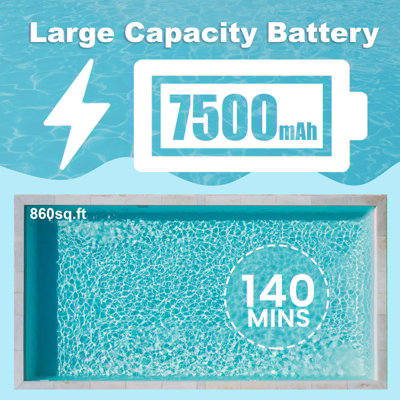 Cordless Robotic Pool Cleaner Powerful Suction Rechargeable Battery ...