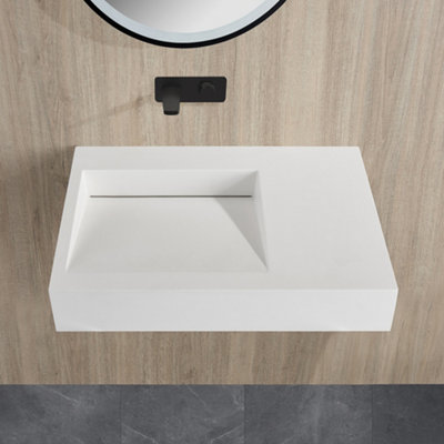 Cordoba Matt Sloped Wall Hung Stone Basin 740mm