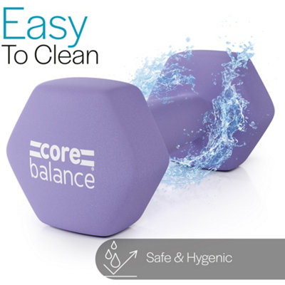 Core Balance Pair of Hex Neoprene Dumbbells - 4kg