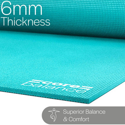 Core Balance PVC Non-Slip Yoga Mat with Strap - Teal