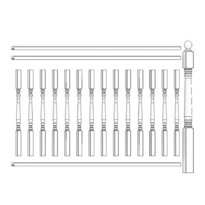 Core Deck Colonial Treated Decking Balustrade Add-On Kit 1800mm with 1 Post