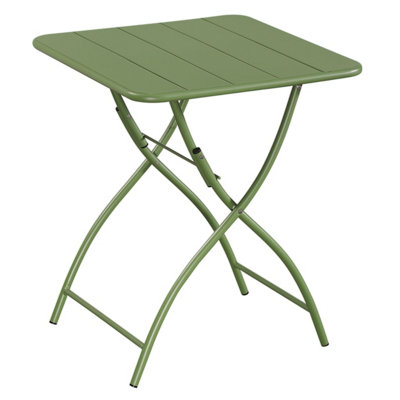 Core Products 3 piece Square Garden Bistro Set in Moss Green, Includes ...