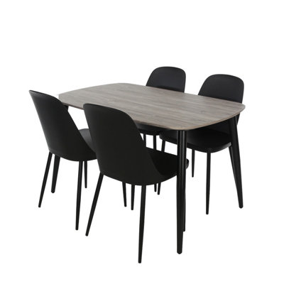Core Products Aspen Grey Oak Effect 120cm Rectangular Dining Table with ...