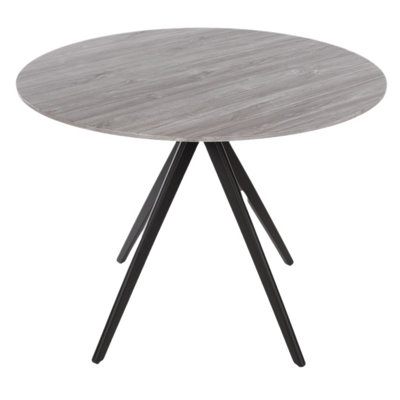 Core Products Aspen Grey Oak Effect Dining Table - Black Pedestal Leg ...