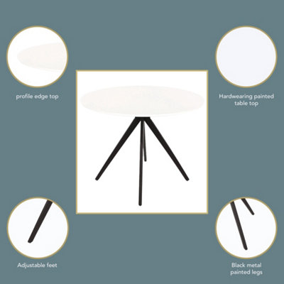 Core Products Aspen White 100cm Round Dining Table with 4 White Plastic ...