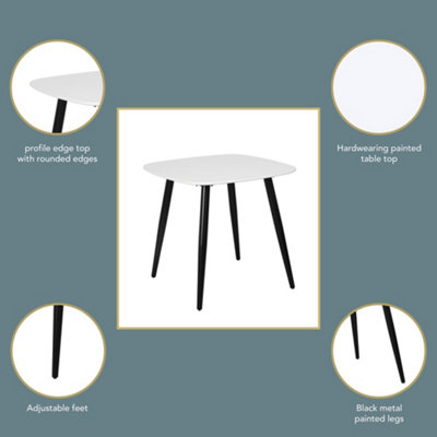 Core Products Aspen White 80cm Square Dining Table with 4 Natural ...