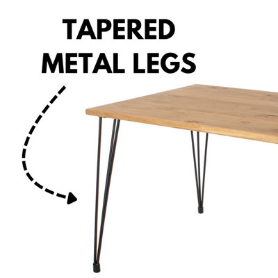 Core Products Augusta Industrial Pine rectangular dining table 1500mm