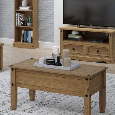 Core Products, Corona Coffee Table, Antique Wax Finish H46.6cm x W107.0cm x D53.8cm