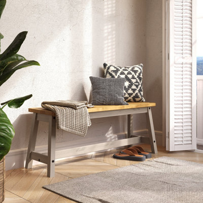 Core Products Corona Grey Live Edge Large Dining Bench H45.5cm x W122.5cm