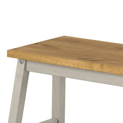 CORE PRODUCTS CORONA GREY LIVE EDGE LARGE DINING BENCH H45.5CM X W122.5CM