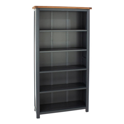 Core Products Dunkeld Midnight Blue Tall Bookcase With Wooden Top, H180 ...