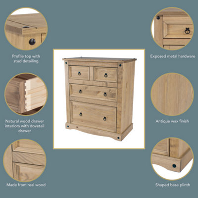 Core Products Premium Corona, 2+2 drawer chest of drawers, antique ...