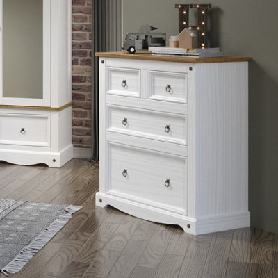 Core Products Premium Corona 2+2 Drawer White Chest of Drawers, H103 ...