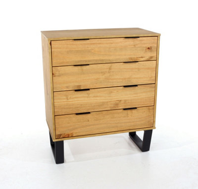Core Products Texas 4 Drawer Chest of Drawers - Antique Waxed Pine ...