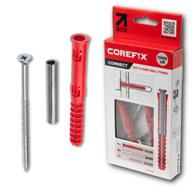 Corefix Connect 100 Dot & Dab Wall Fixing Pack of 4