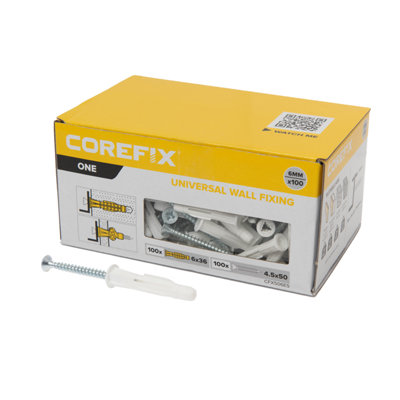 Corefix One Universal Plug 6x36mm. 100pk with screws