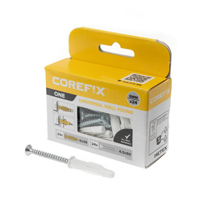 Corefix One Universal Plug 6x36mm. 24pk with screws