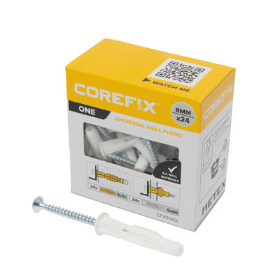 Corefix One Universal Plug 8x51mm. 24pk with screws