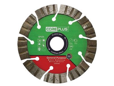 CorePlus CORDBGP125 GP125 General-Purpose Hybrid Turbo Diamond Blade ...