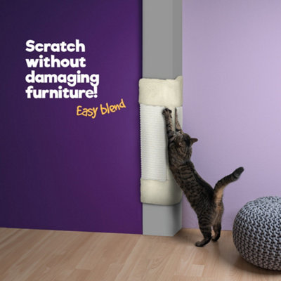 CORNER CAT SCRATCH POST - BEIGE