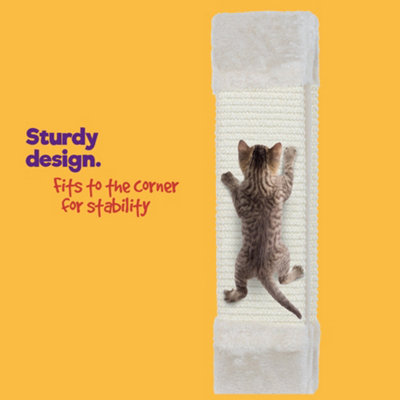 CORNER CAT SCRATCH POST - BEIGE