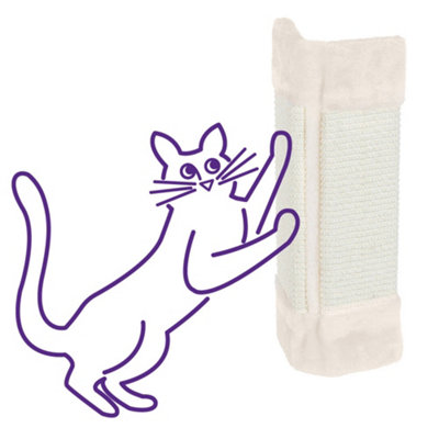 CORNER CAT SCRATCH POST - BEIGE