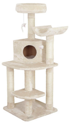 Corner Cat Tree Zirc., beige, 56x56x130cm