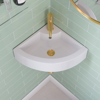 Corner Cloakroom Basin, DeerValley Bathroom Corner Sink, Triangular ...
