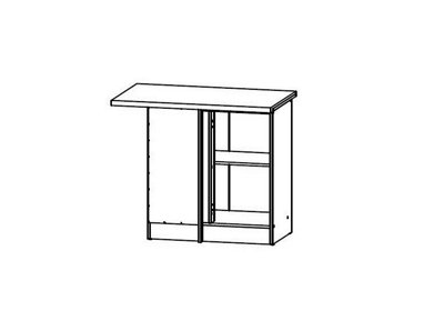 Corner Kitchen Base Cabinet Left 100cm 1000 Lower Cupboard Grey / White ...