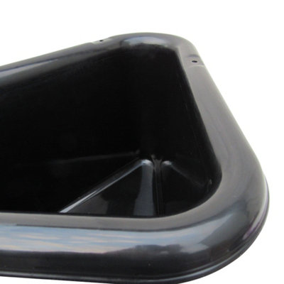 Corner Manger Horse Feeder 45L - Black (Trough Stable Feed Bucket Equestrian Pony)