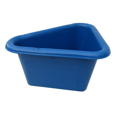 Corner Manger Horse Feeder 45L - Blue (Trough Stable Feed Bucket ...