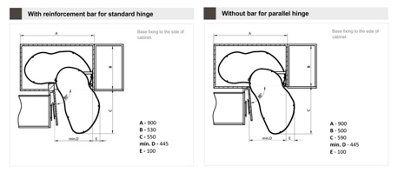 Corner Optima - pull out 900mm unit kidney corner basket - SOFT CLOSE ...