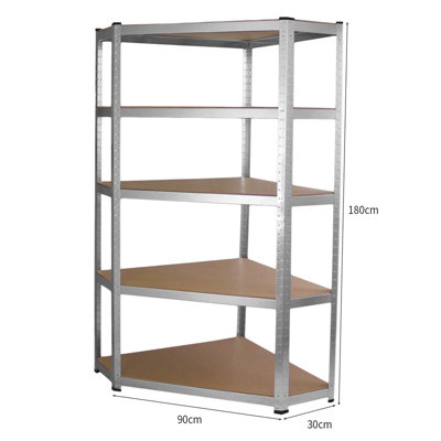 Corner Racking Garage Galvanised Shelving / 900mm x 300mm x 1800mm ...