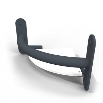 Corner Shelf in Anthracite- Grey Integrated Grab Rail