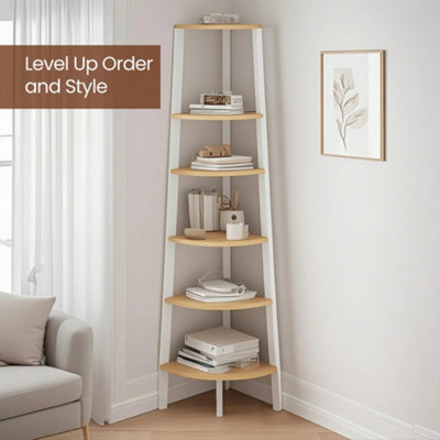 Corner Shelf Unit, 5-Tier Corner Shelf, Ladder Shelf for Living Room ...