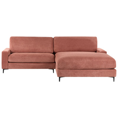 Corner Sofa 3 Seater MALOY Fabric Red Left Hand