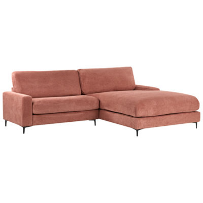 Corner Sofa 3 Seater MALOY Fabric Red Left Hand