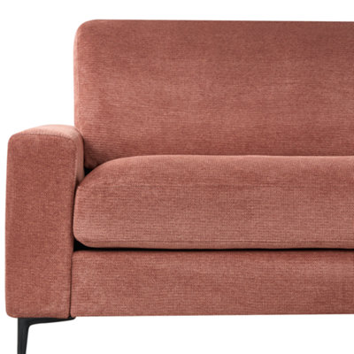 Corner Sofa 3 Seater MALOY Fabric Red Left Hand