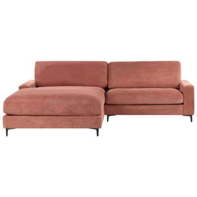Corner Sofa 3 Seater MALOY Fabric Red Right Hand