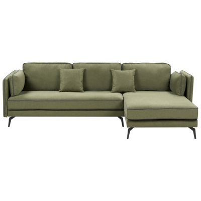 Corner Sofa ALTAN Green Fabric Left Hand