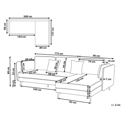 Corner Sofa ALTAN Velvet Beige Left Hand