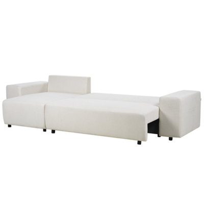 Corner Sofa LUSPA Light Beige Fabric Right Hand