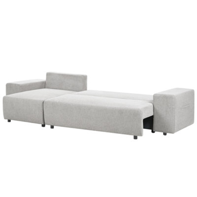Corner Sofa LUSPA Light Grey Fabric Right Hand