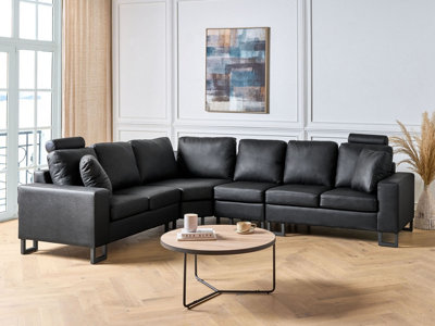 Black right hand corner sofa store