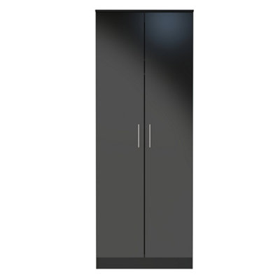 Cornwall Tall Plain Wardrobe in Black Matt (Ready Assembled)