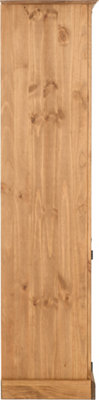 Corona 2 Door Display Unit Bookcase Wax Pine with 3 Shelves